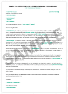 ESA Letter Example: What Should Be Included?